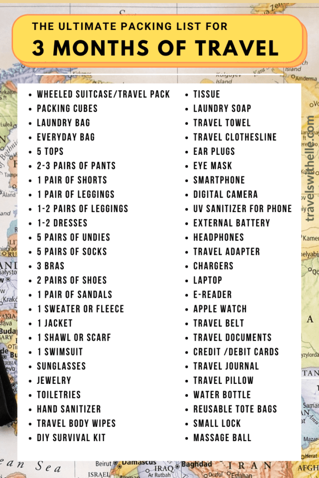 The Ultimate Packing Checklist For 3 Months Of Travel The Ultimate Packing Checklist For 3 Months Of Travel