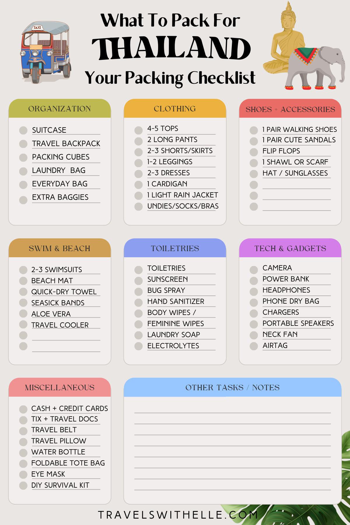 Thailand Packing List: 50 Things To Pack With You (Free Printable)